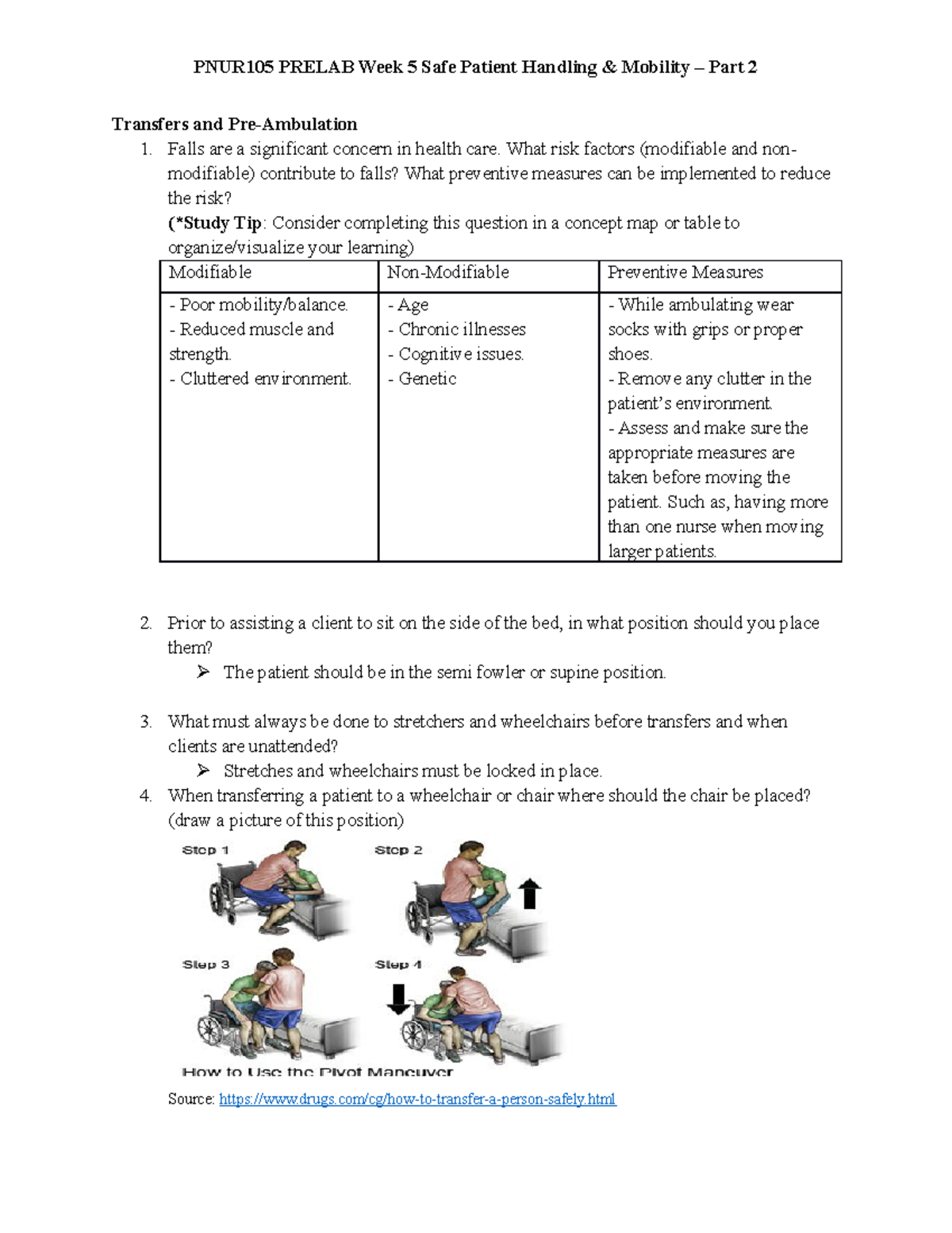 Prelab Week 5.Safepatient.Part2.F21 - Completed - Transfers and Pre ...