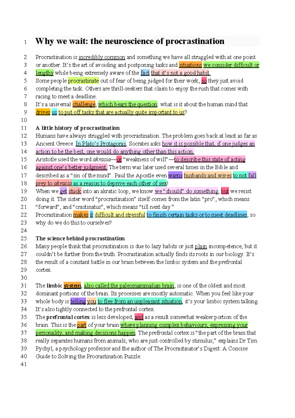 Portfolio Syntax - 1 Why we wait: the neuroscience of procrastination 2 ...