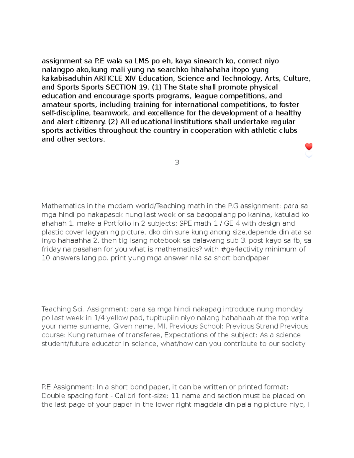 Assignment - UGIUG - assignment sa P wala sa LMS po eh, kaya sinearch ...