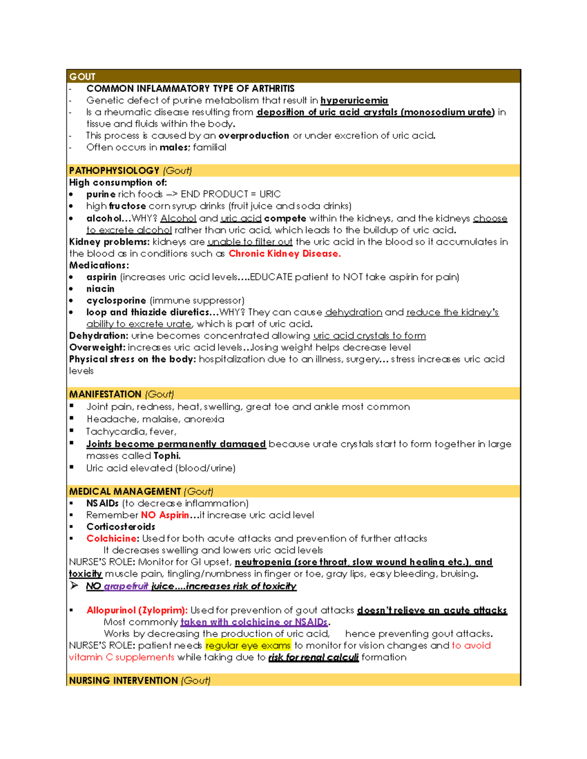 GOUT - GOUT - GOUT - COMMON INFLAMMATORY TYPE OF ARTHRITIS Genetic ...