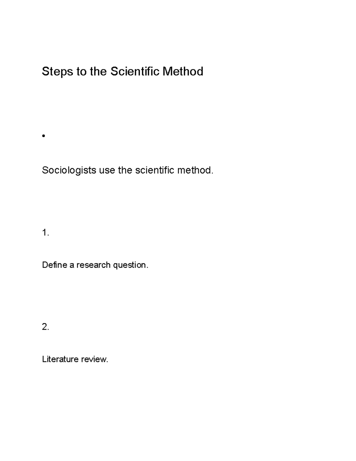 Research methods - scientific method - Steps to the Scientific Method ...