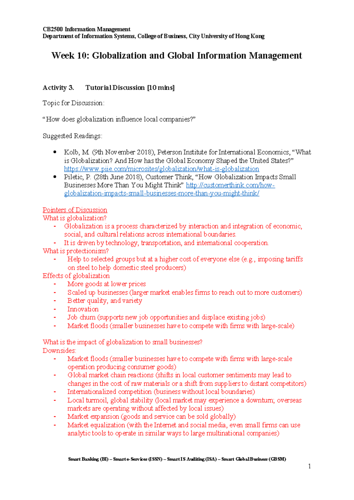 CB2500 - Tutorial Week11 - CB2500 Information Management Department of ...