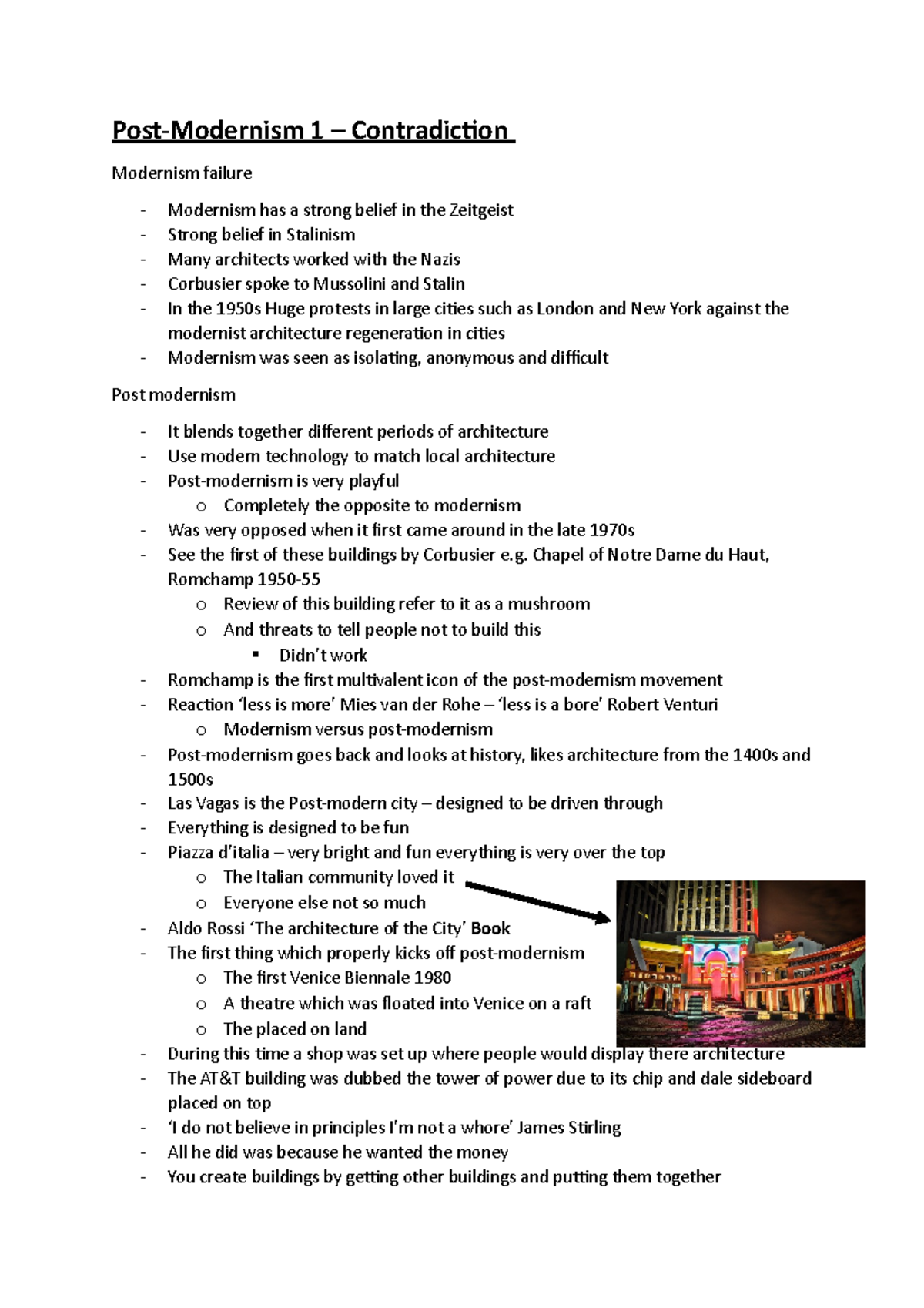 Post-Modernism 1 – Contradiction - Post-Modernism 1 – Contradiction ...