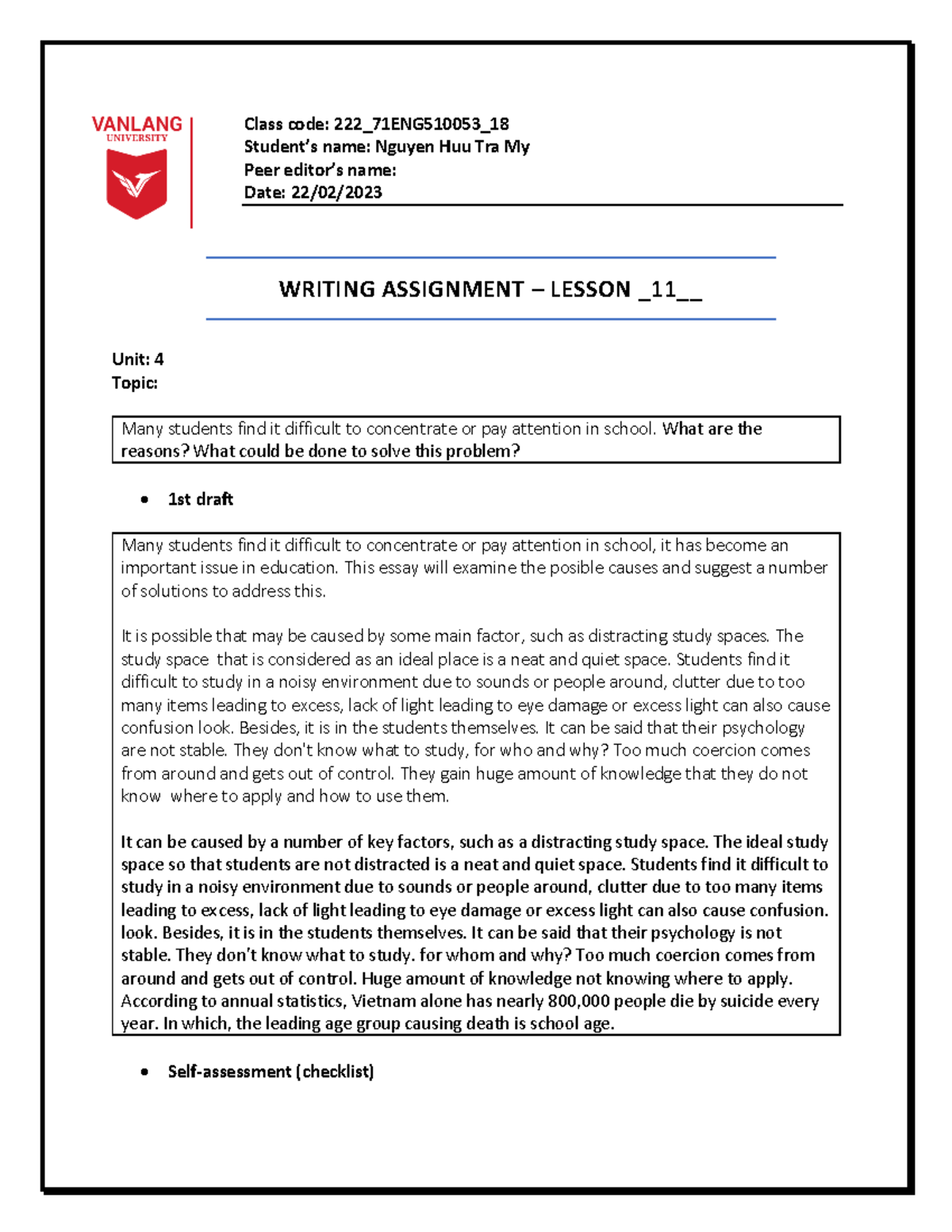 Template Writing assignment (3) 2173801010206 Nguyen Huu Tra My - Class ...