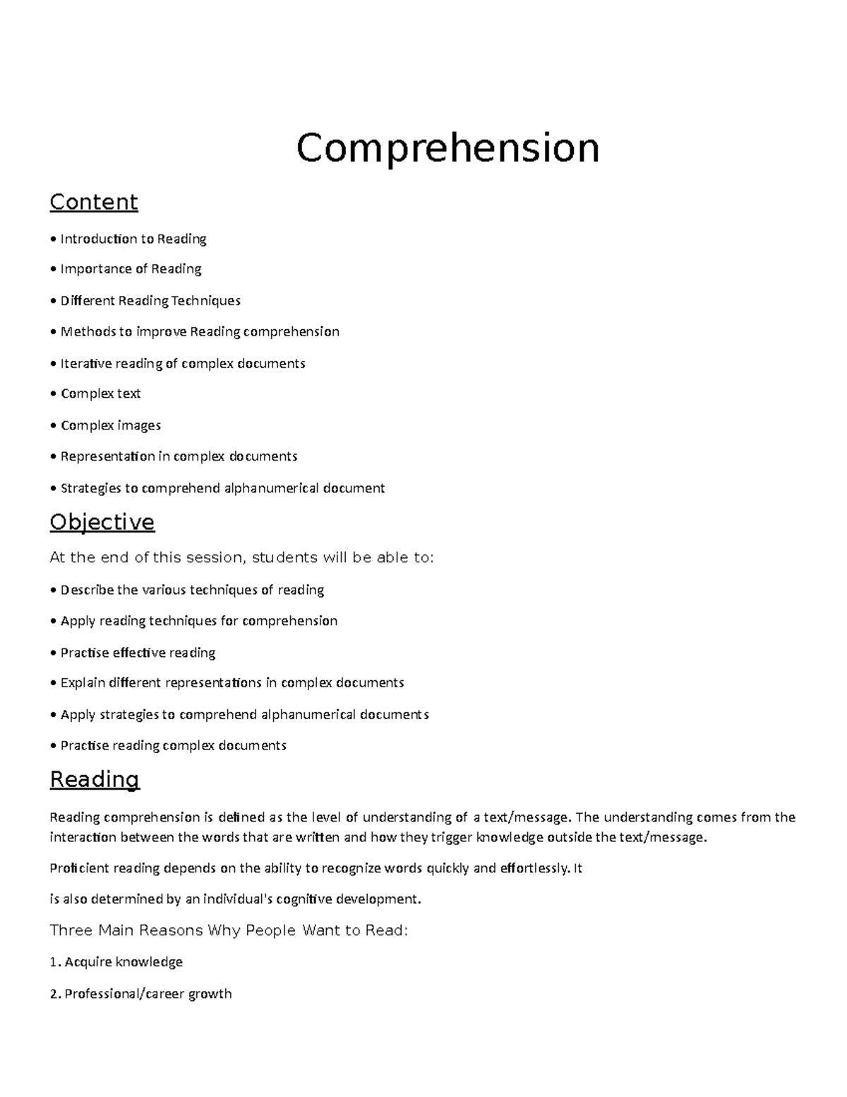 Chapter - 5 Comprehension - Comprehension Content Introduction to ...