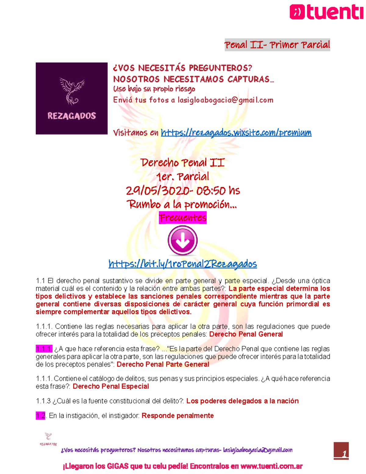 Parcial mayo 2020 - Warning: TT: undefined function: 32 ¿Vos necesitás pregunteros? Nosotros ...