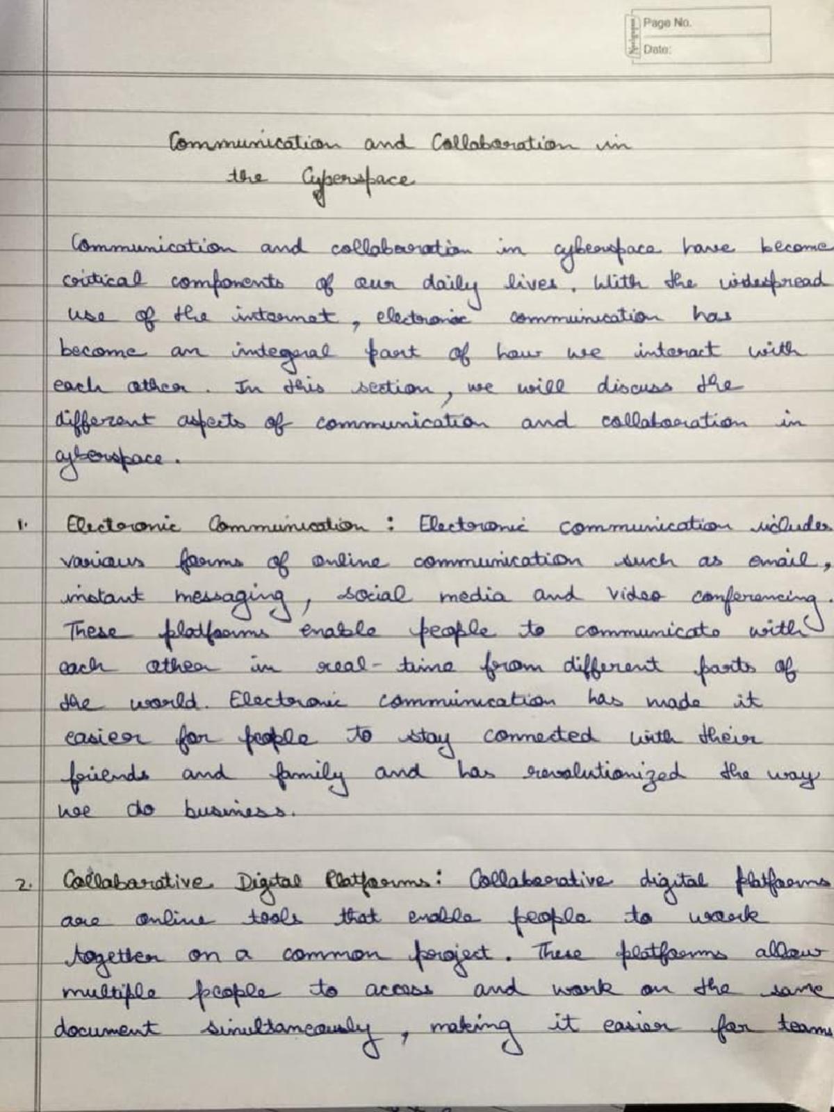 Assignment Communication and collaboration - BA 501 - Studocu