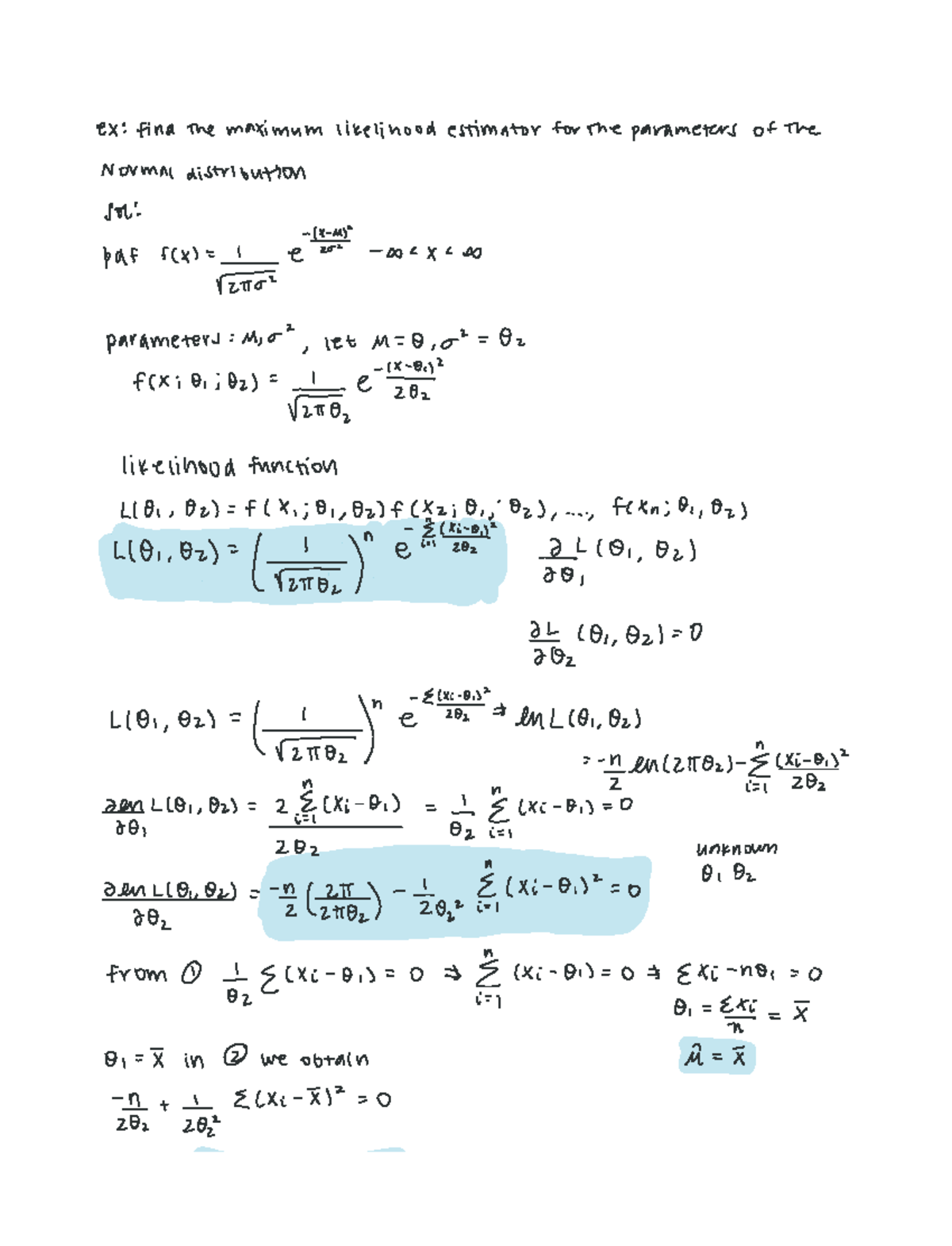 Chapter 6 point estimation pt 2 - ex find the maximum likelihood estimator for the parameters of ...