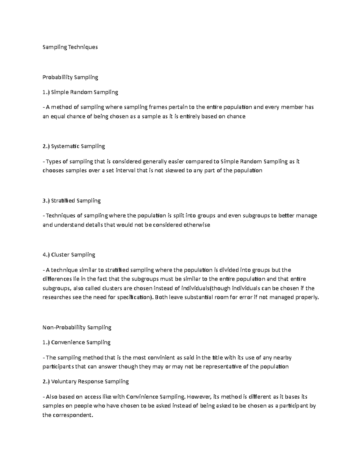 Sampling Techni-WPS Office - Sampling Techniques Probablility Sampling ...