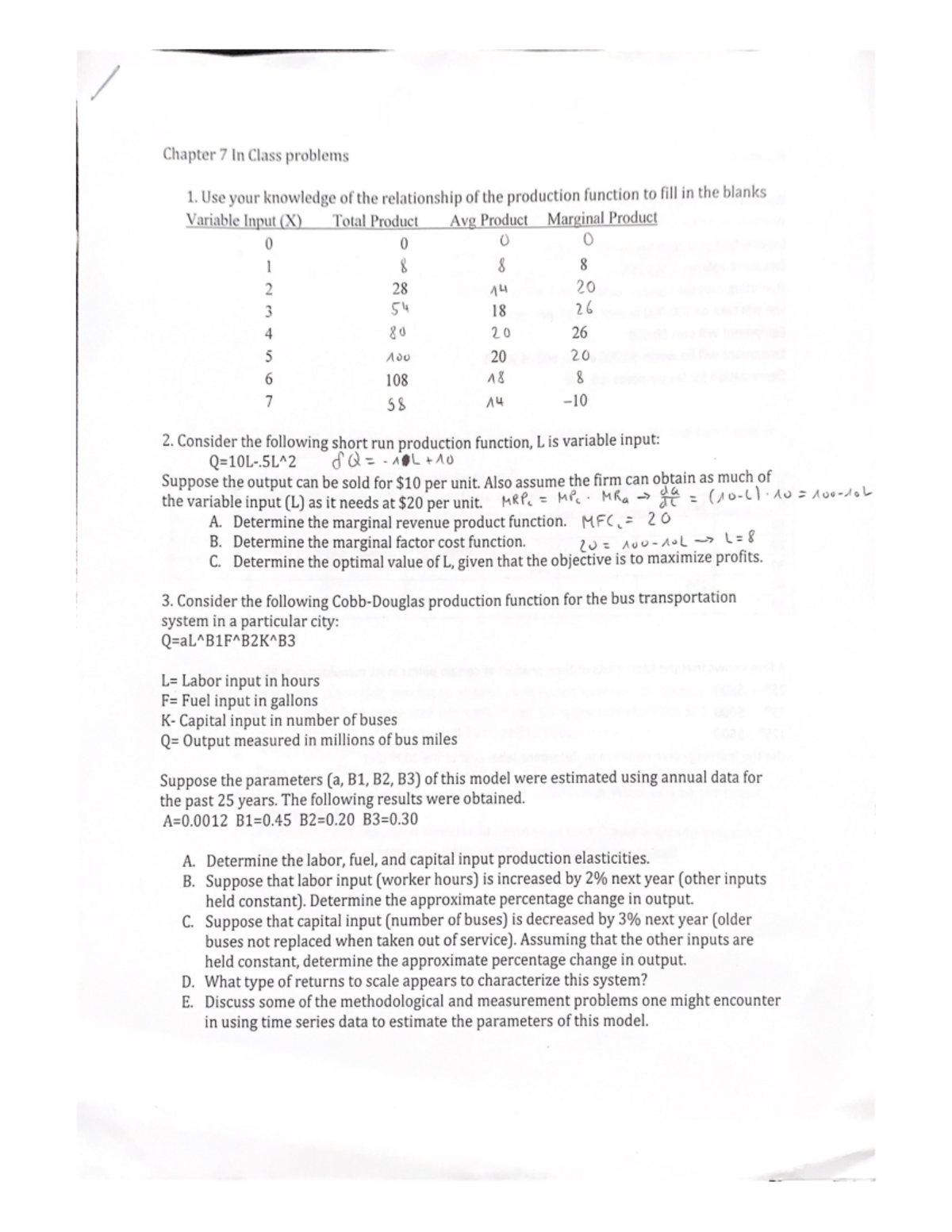 Chapter 7 In Class problems - FIN 321 - Studocu