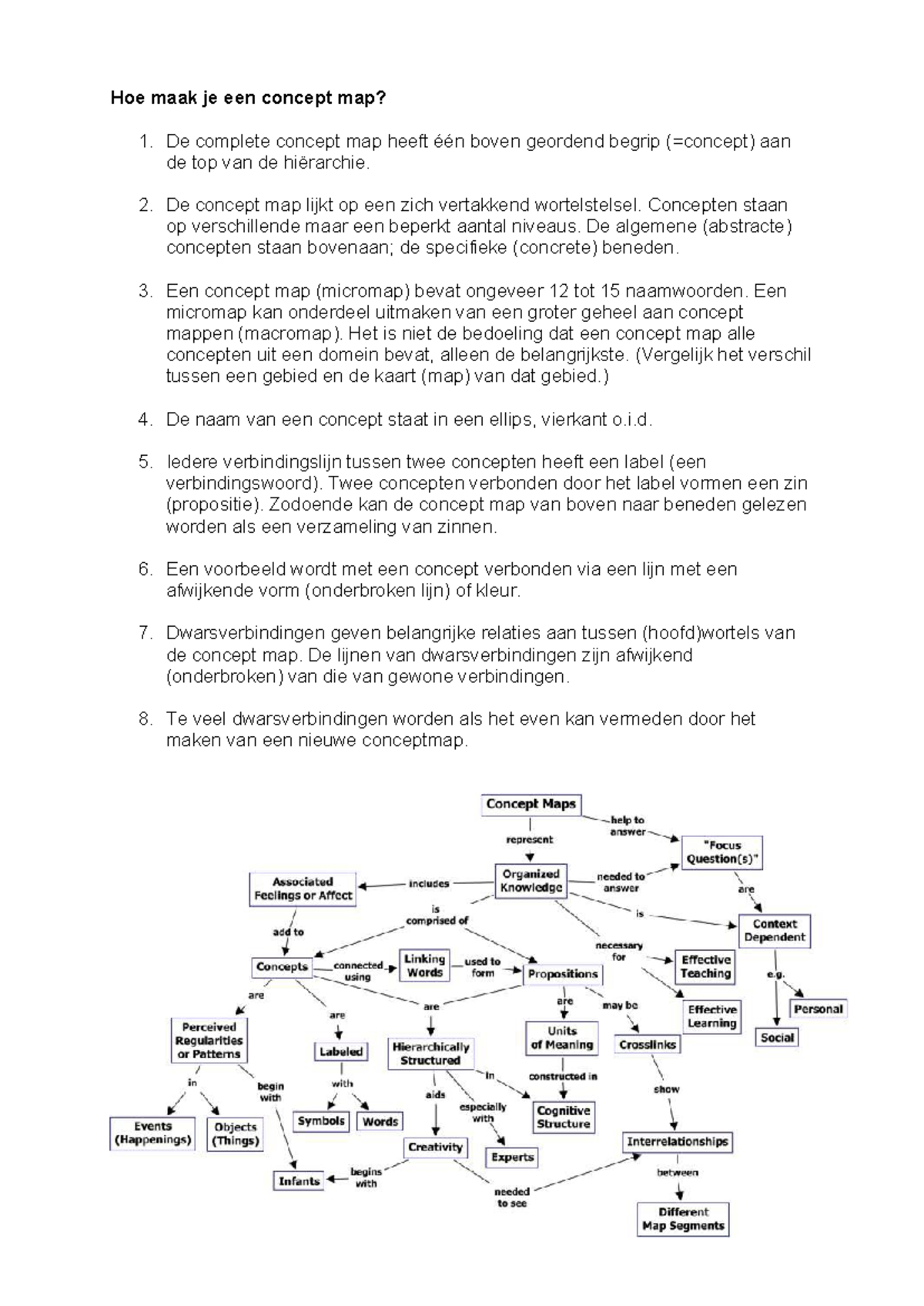 2. Hoe maak je een conceptmap - Hoe maak je een concept map? 1. De complete concept map heeft é ...