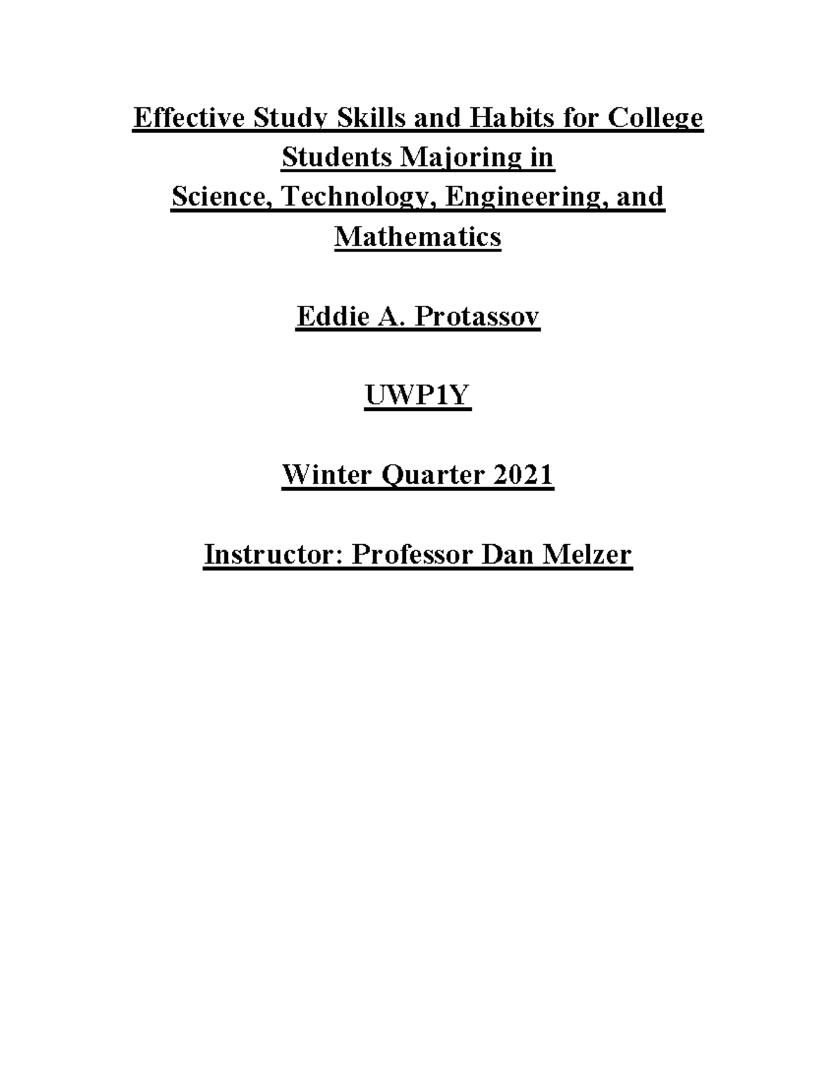 Effective Study Skills and Habits for College Students Majoring in ...