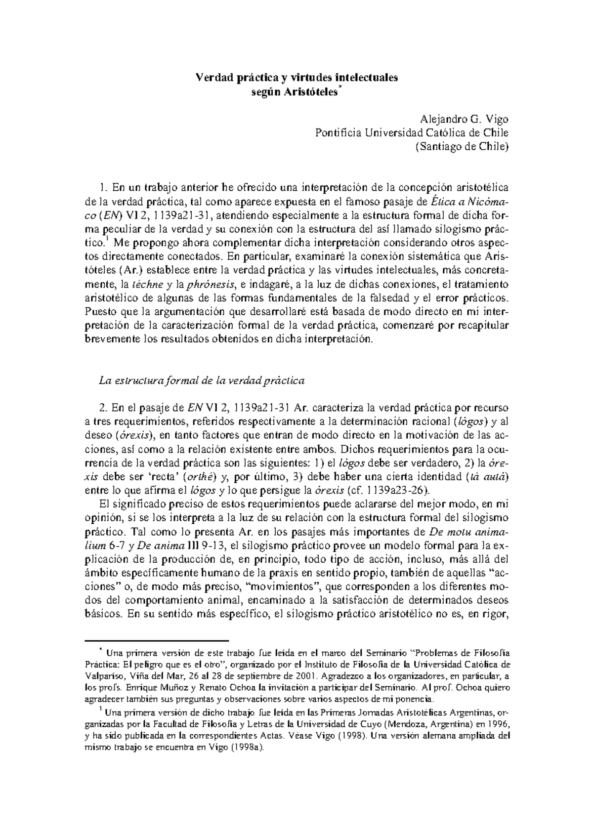 Vigo Verdad practica y virtudes intelectuales en Ar - 9HUGDG SUiFWLFD ...