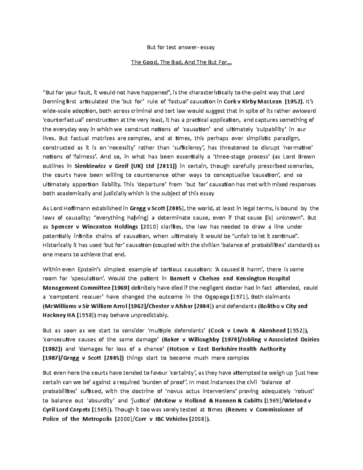 But for test answer-essay - But for test answer- essay The Good, The ...