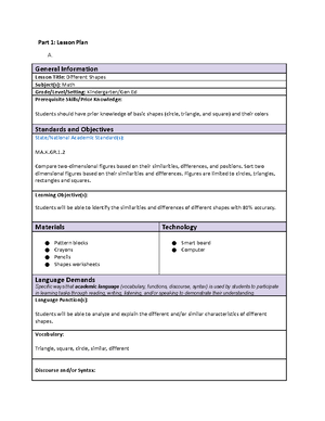 Task 1 Final - Task 1 - Direct Instruction Lesson Plan General ...