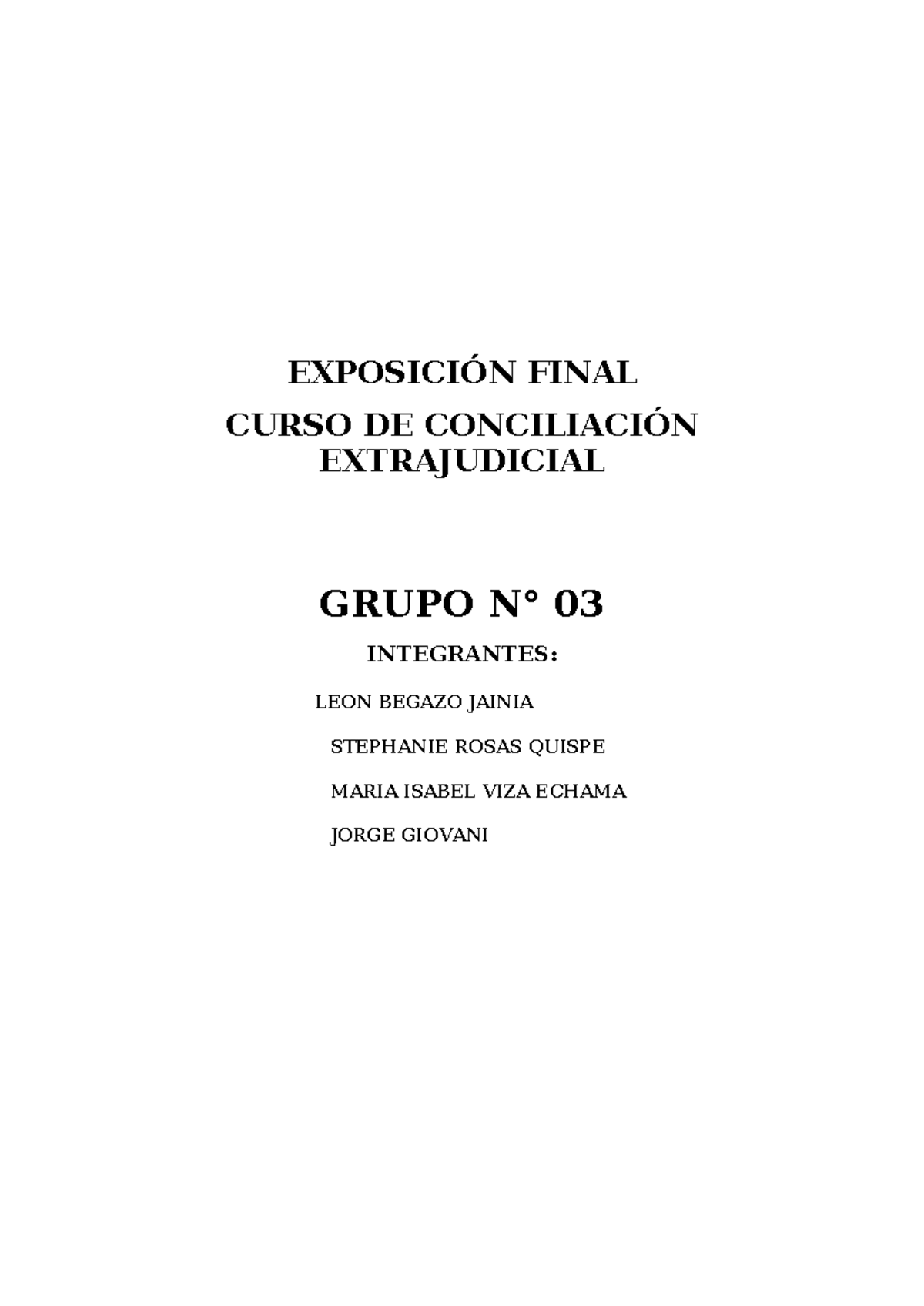 Trabajo Final Exposicion Simulacion DE Audiencia DE Conciliacion ...