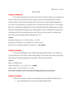 Homework 1 - Time Value of Money - Homework 1 This is an individual ...