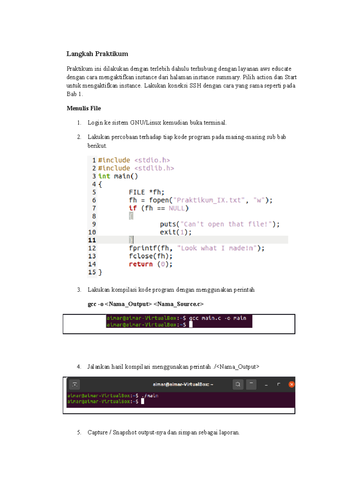 File system atau file management - Langkah Praktikum Praktikum ini ...