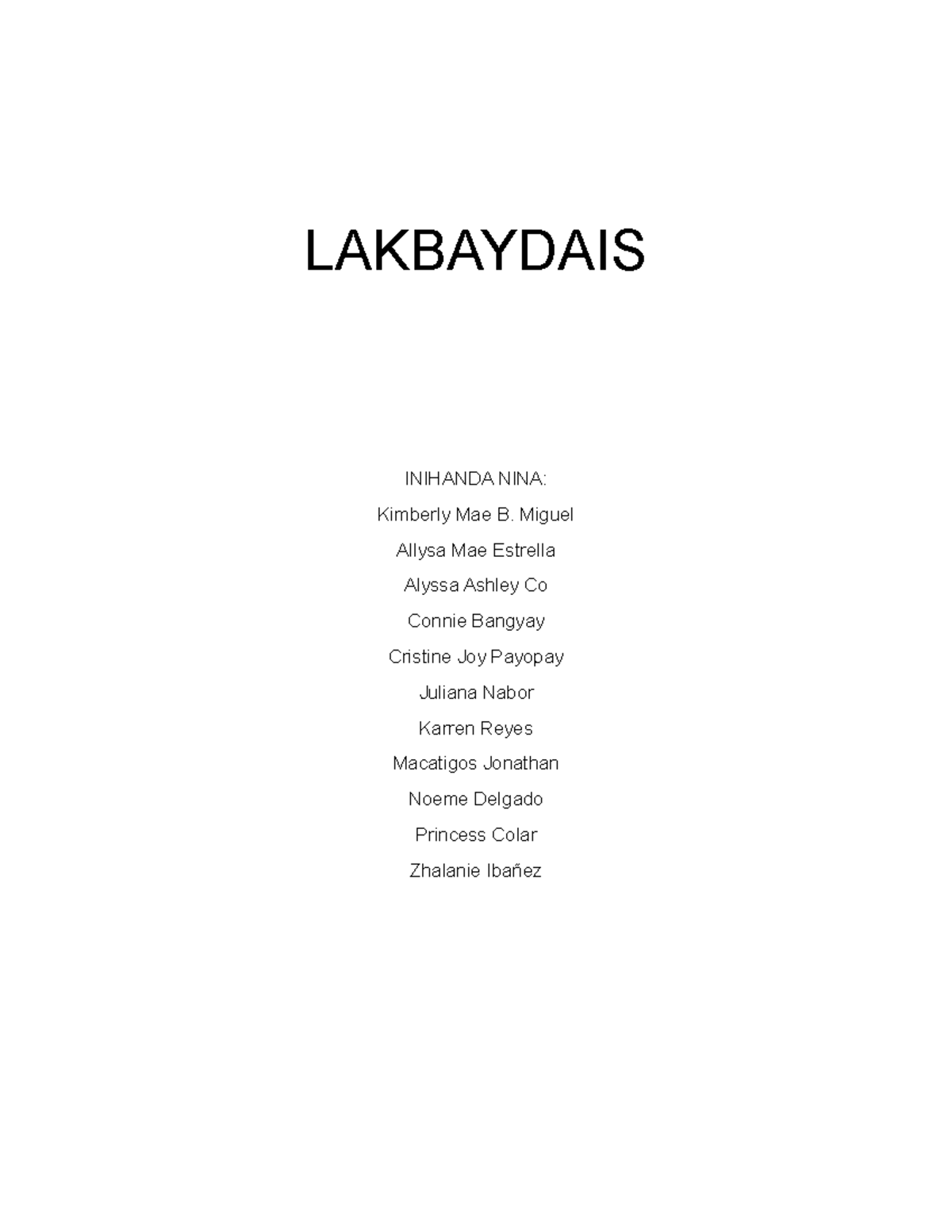 Lakbaydais - halimbawa ng panukalang proyekto - LAKBAYDAIS INIHANDA ...