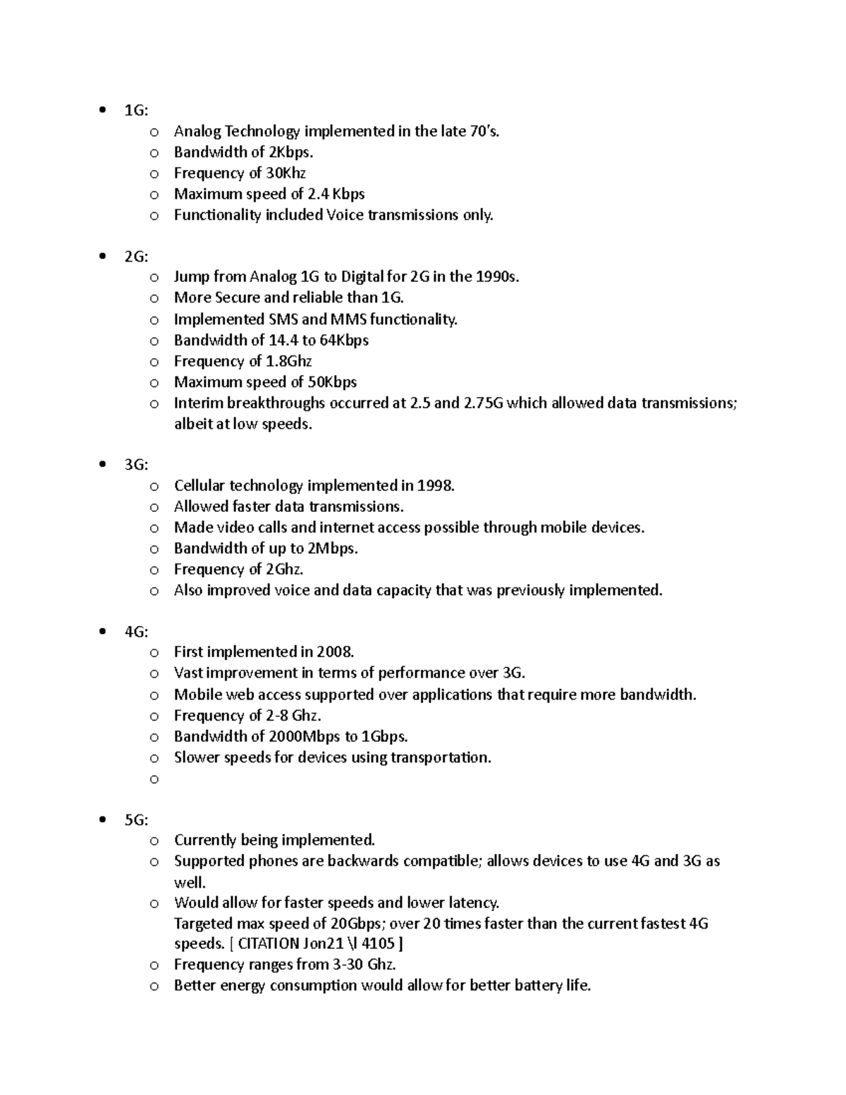CS 2204 Unit 3 Discussion.docx - 1G: o Analog Technology implemented in ...