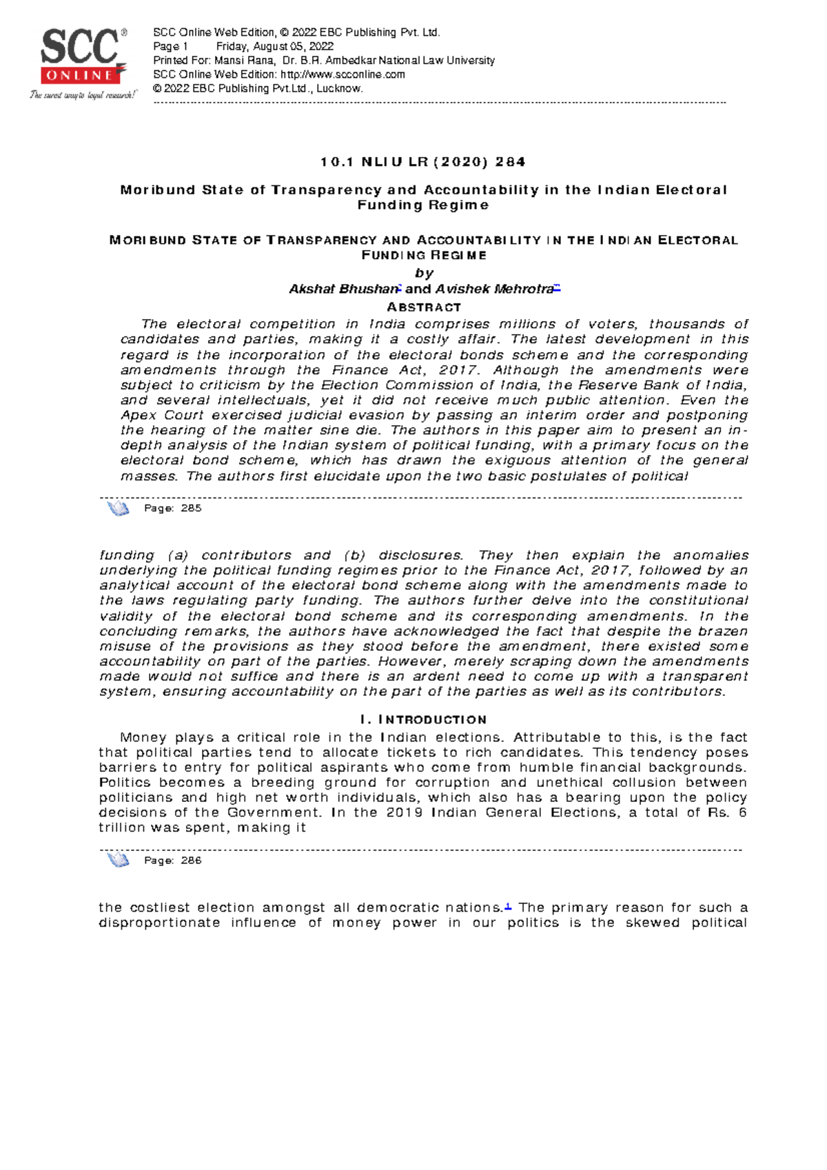 Moribund State of Transparency and Accountability in the Indian ...