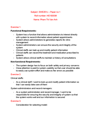 SWP391-App Dev Project Design Template - Software Design Document – - Studocu