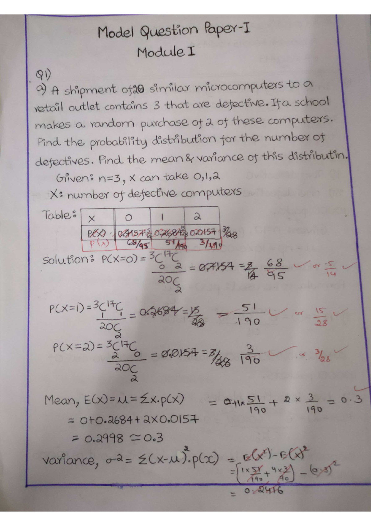 MQP Solution - Bcs301 vtu model question paper 1 sol - Mathematics for Computer Science - Studocu
