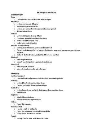 Pathology Lecture Notes - ANS L1 – introduction to Pathology General ...