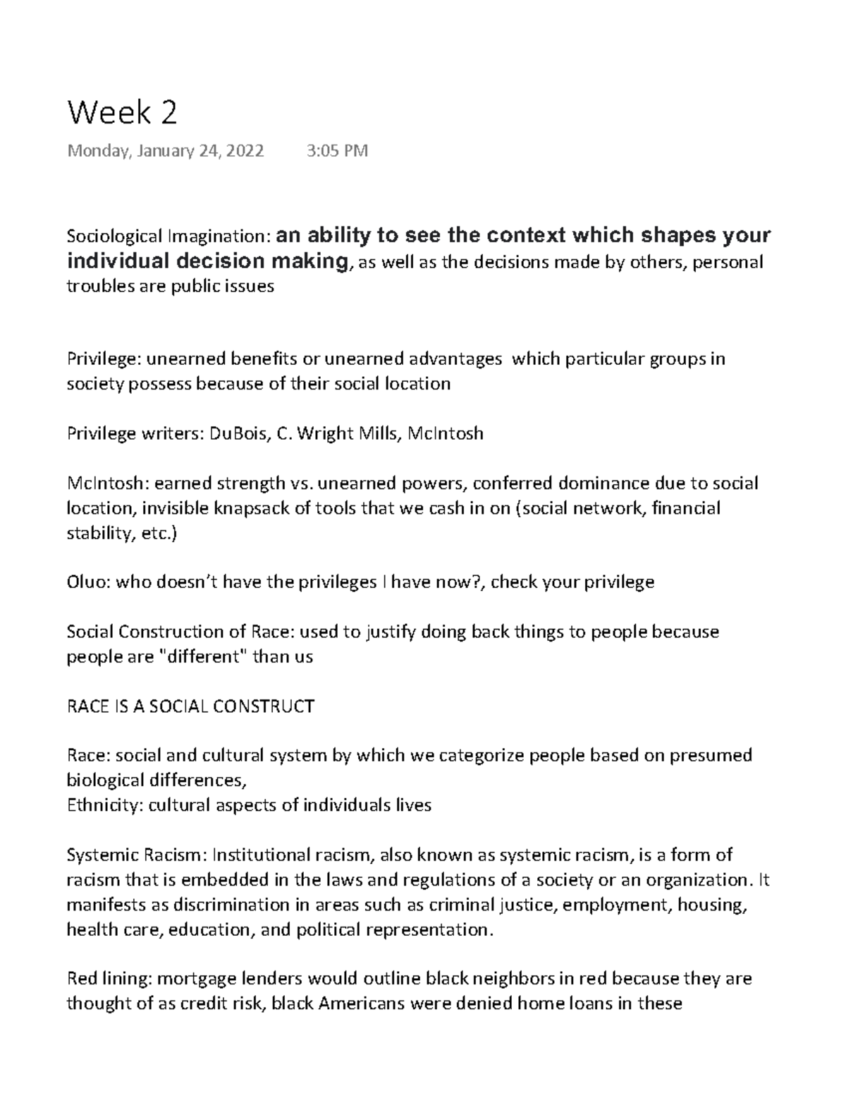 Elements OF SOC WEEK 2 - Sociological Imagination: an ability to see ...