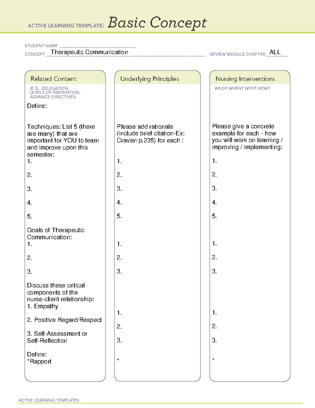ALT Basic Concept - Therapeutic Communication - ACTIVE LEARNING ...