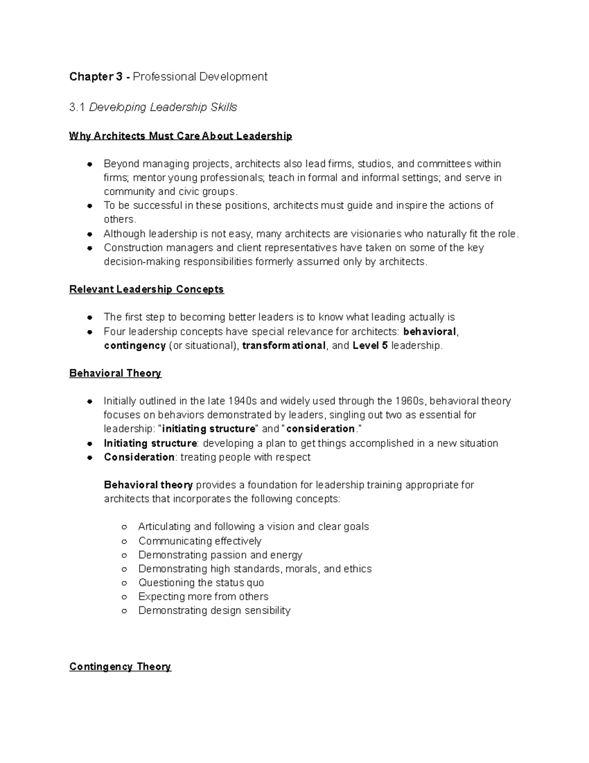 Chapter 3 Notes - Chapter 3 - Professional Development 3 Developing ...