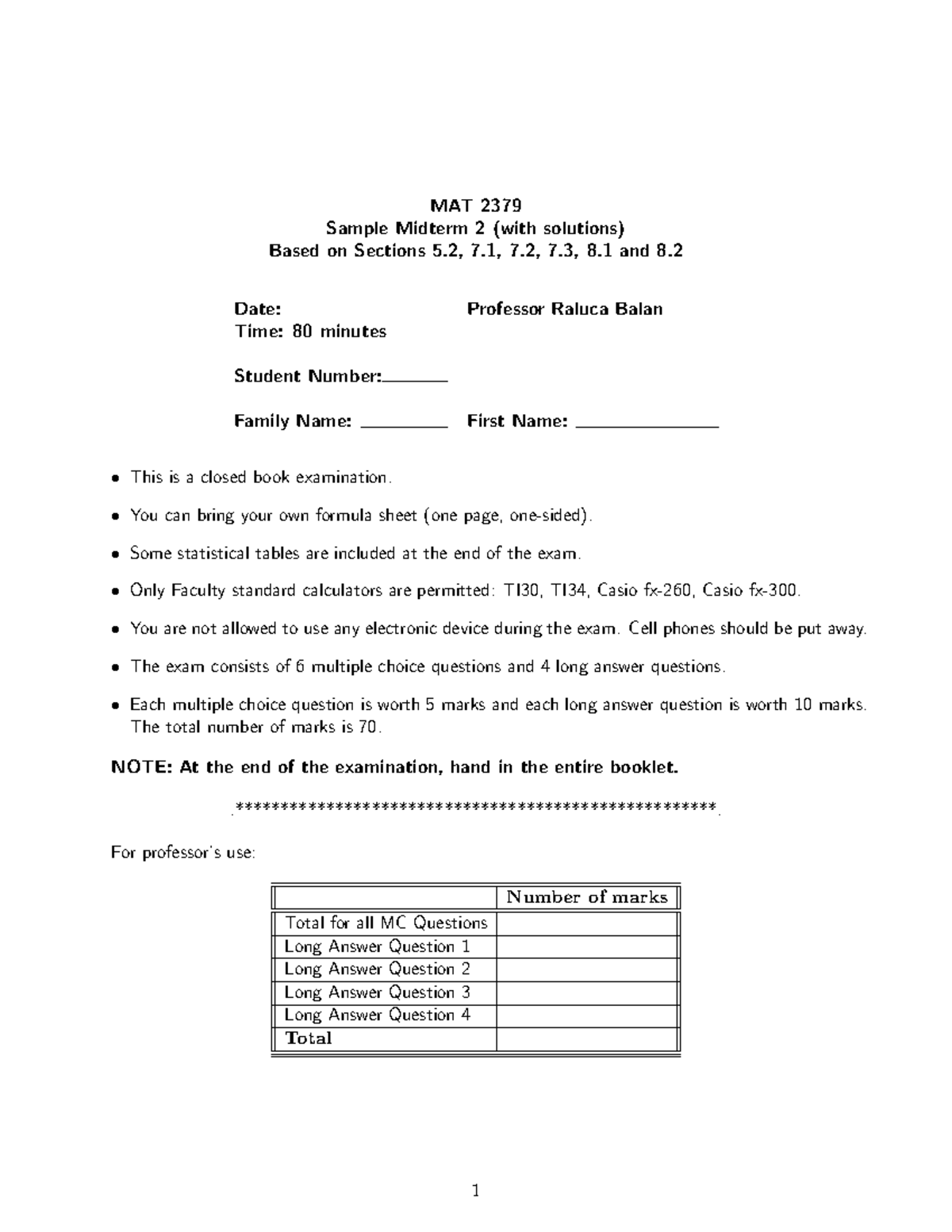 2379 sample midterm 2 sol - MAT 2379 Sample Midterm 2 (with solutions) Based on Sections 5, 7, 7 ...