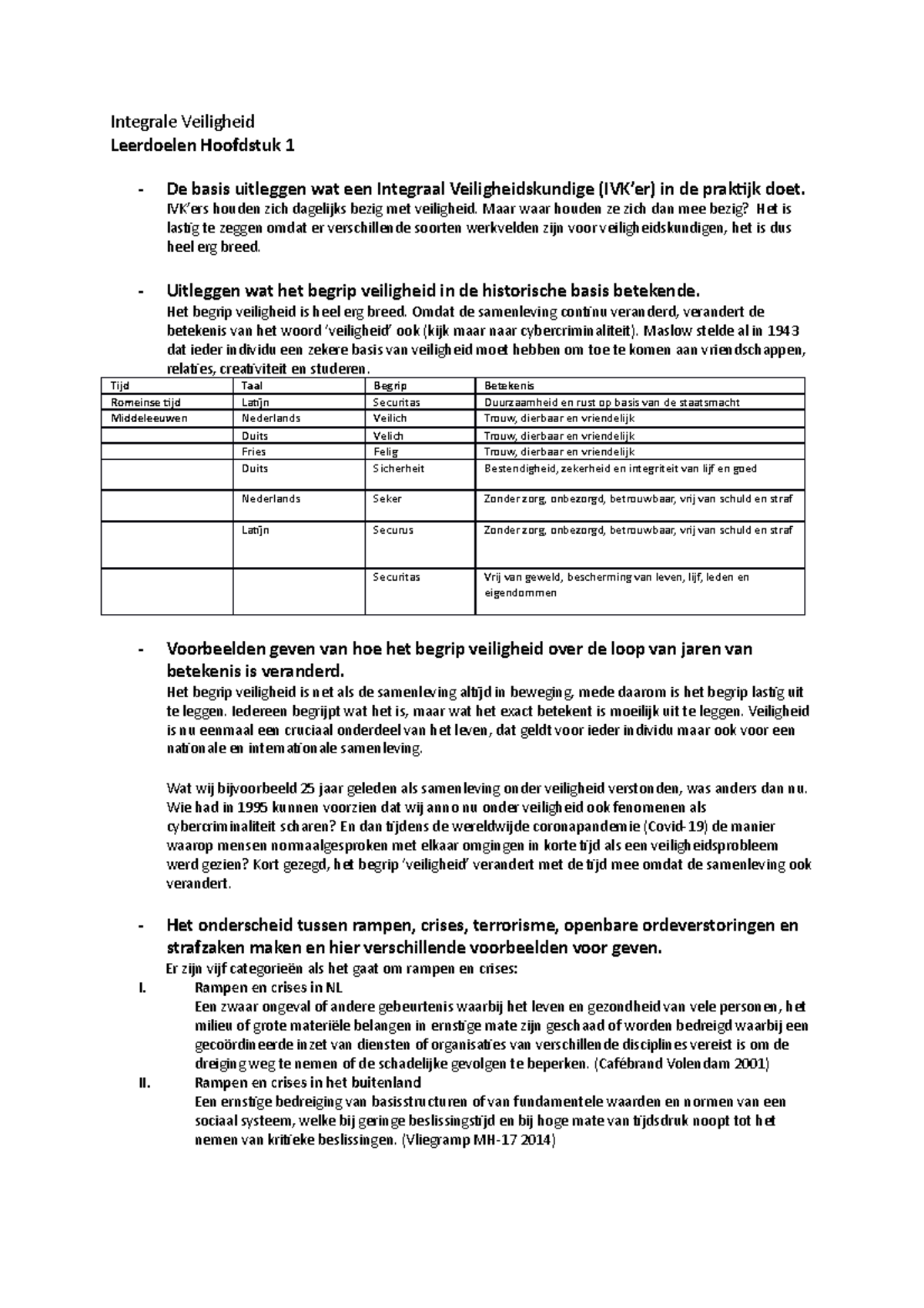 Integrale Veiligheid - Samenvatting van 4e druk - Integrale Veiligheid ...