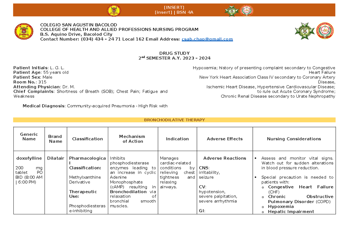 Drug-Study-Template - nothing - [insert] | BSN 4A COLEGIO SAN AGUSTIN ...
