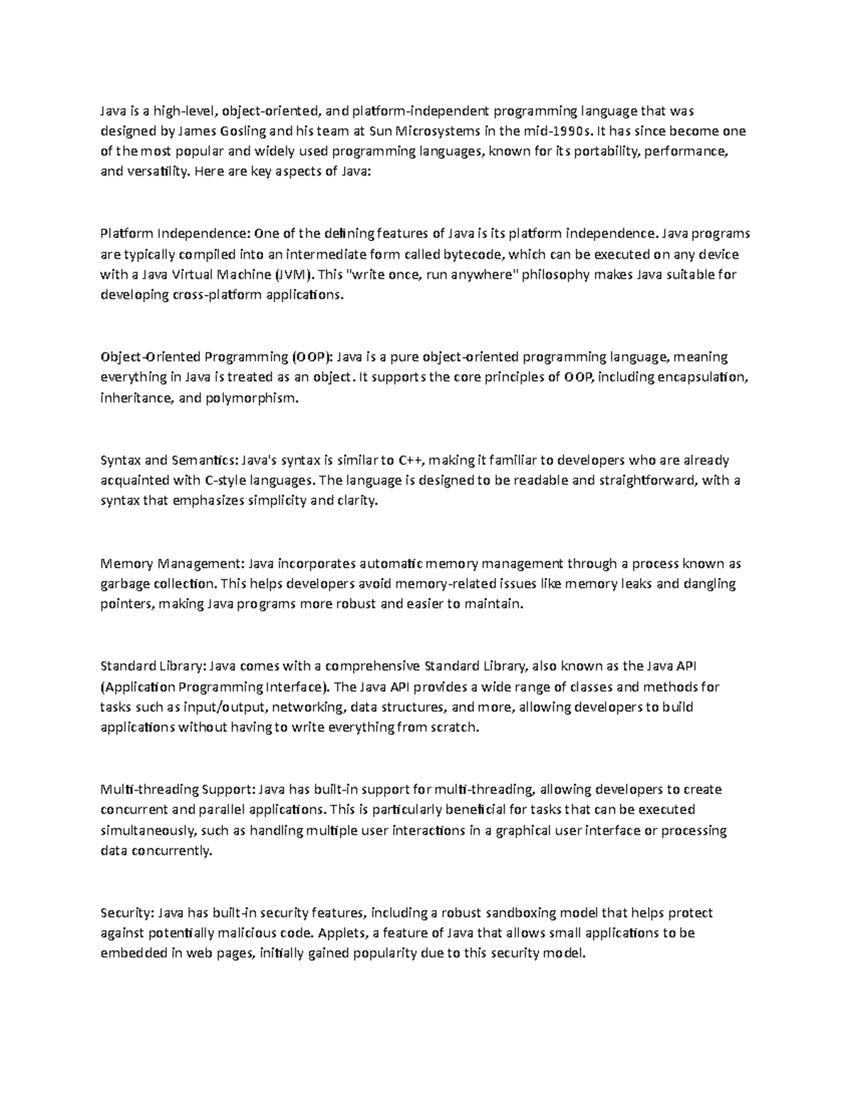 Java - Programming Language - Java is a high-level, object-oriented ...