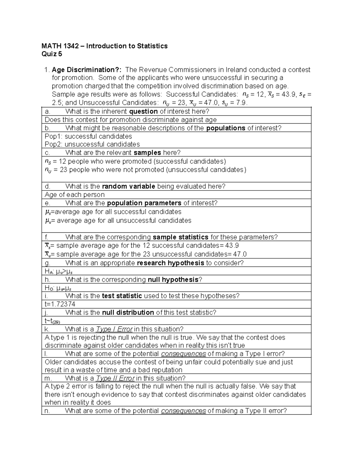 Hunner Chase - Quiz-5 - sdsds - MATH 1342 – Introduction to Statistics Quiz 5 1. Age - Studocu