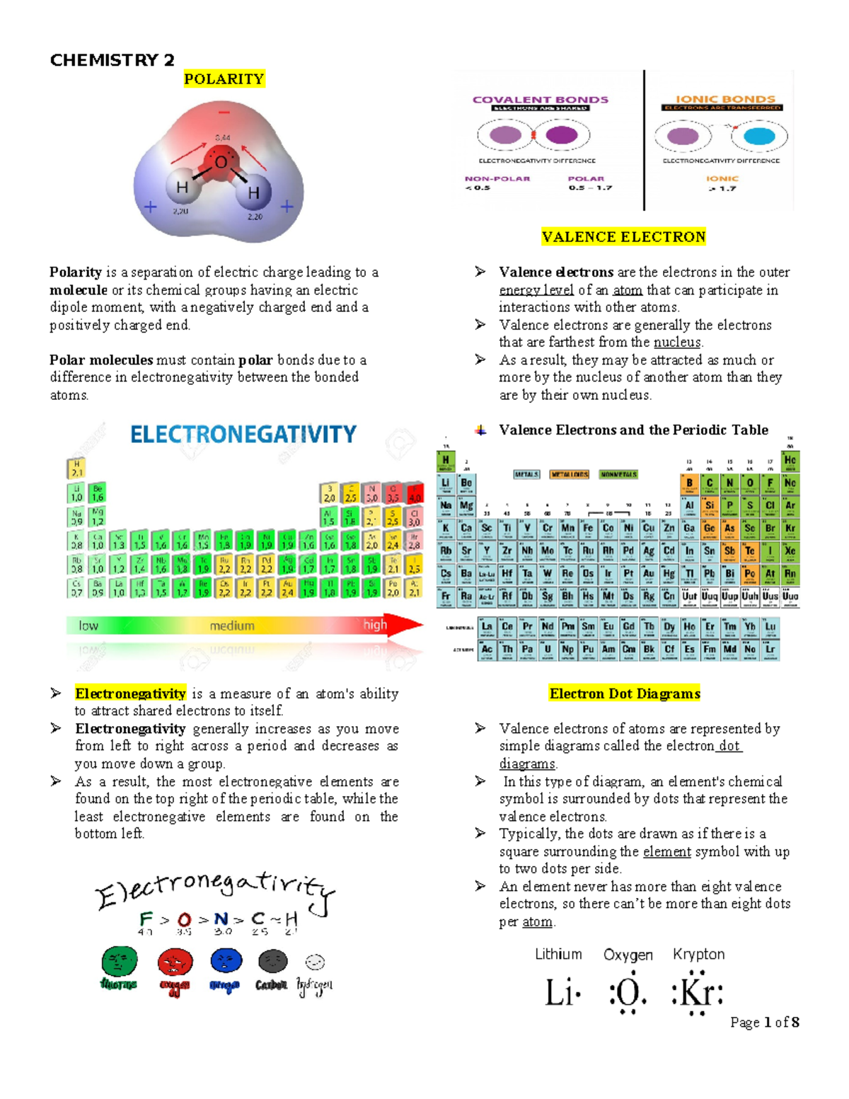 GEN CHEM 2 Reviewer PART 1 - POLARITY Polarity is a separation of ...