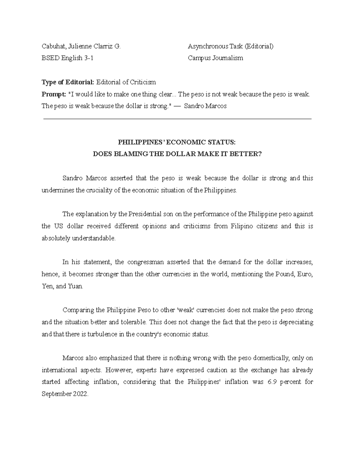 Editorial Writing - Cabuhat, Julienne Clarriz G. Asynchronous Task ...