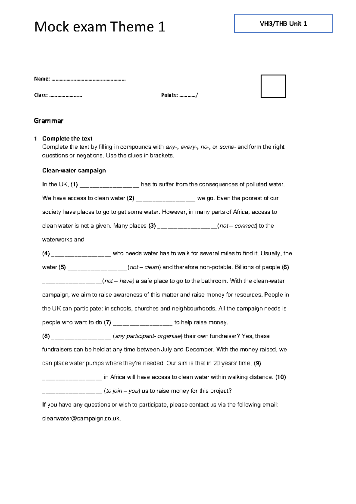 Mock exam Theme 1 vh3+th3 2023-2024 - Mock exam Theme 1 VH3/TH3 Unit 1 ...