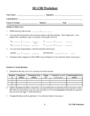 RC Circuit worksheet - RC-CIR Worksheet Your Name ...