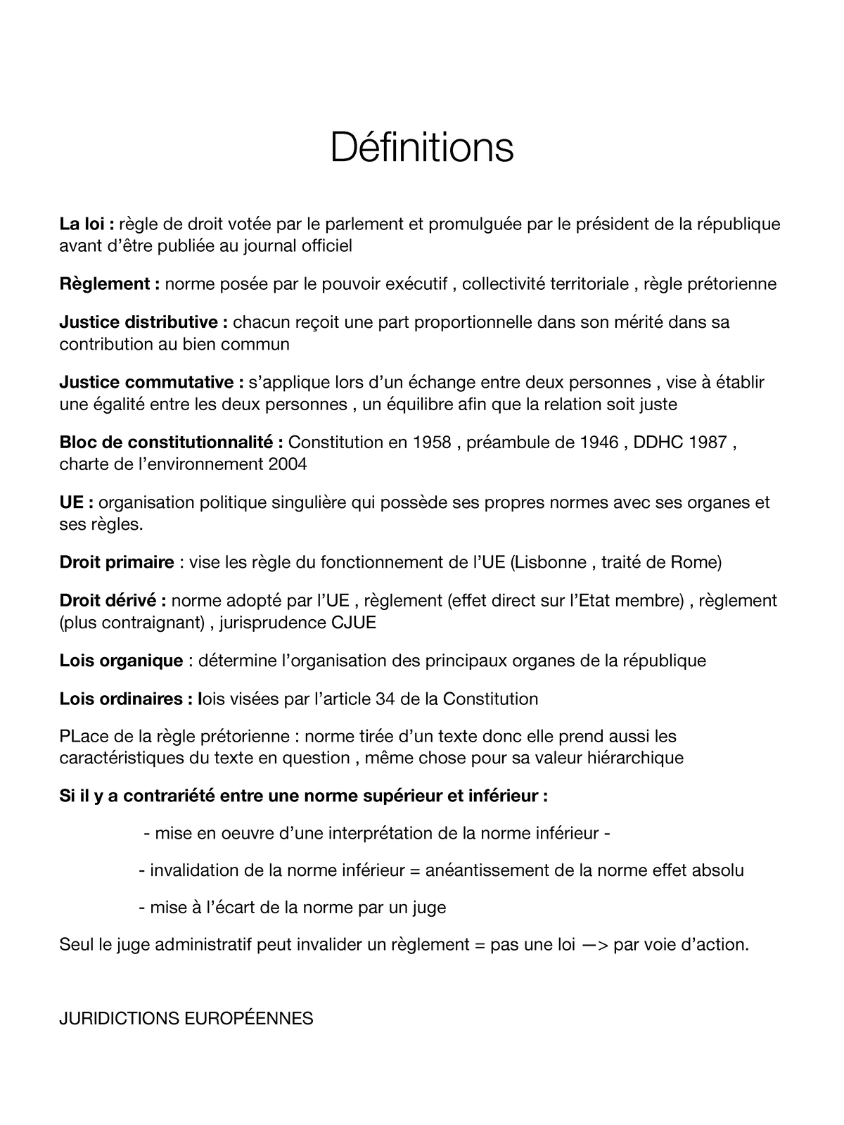 Definition droit privé y - Définitions La loi : règle de droit votée ...