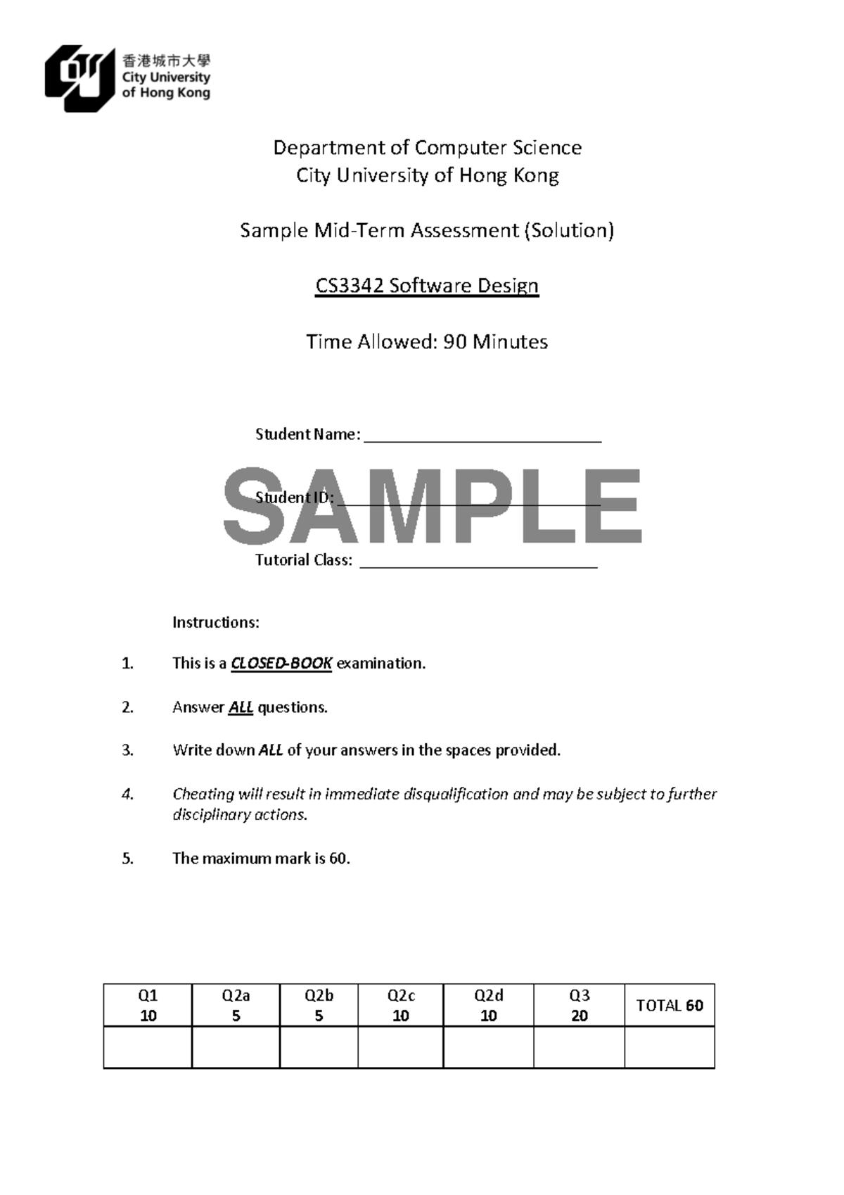 MidTerm 28 March 2018, questions and answers - Warning: TT: undefined function: 32 0 Department ...