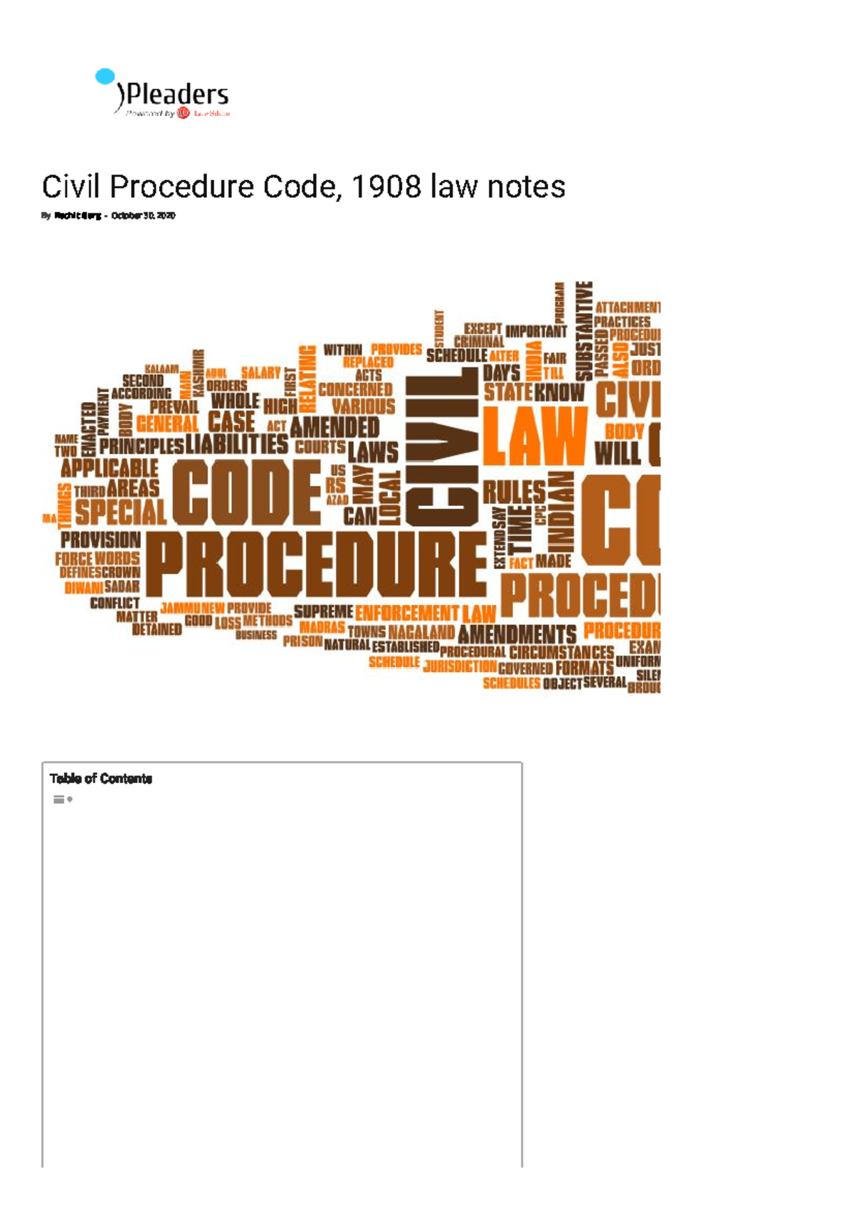 Civil Procedure Code, 1908 law notes - i Pleaders - Civil Procedure ...