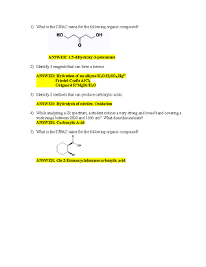Pre-Lab #2 Acid Base Extraction: Seperation Organic Acid - CHM2210L ...