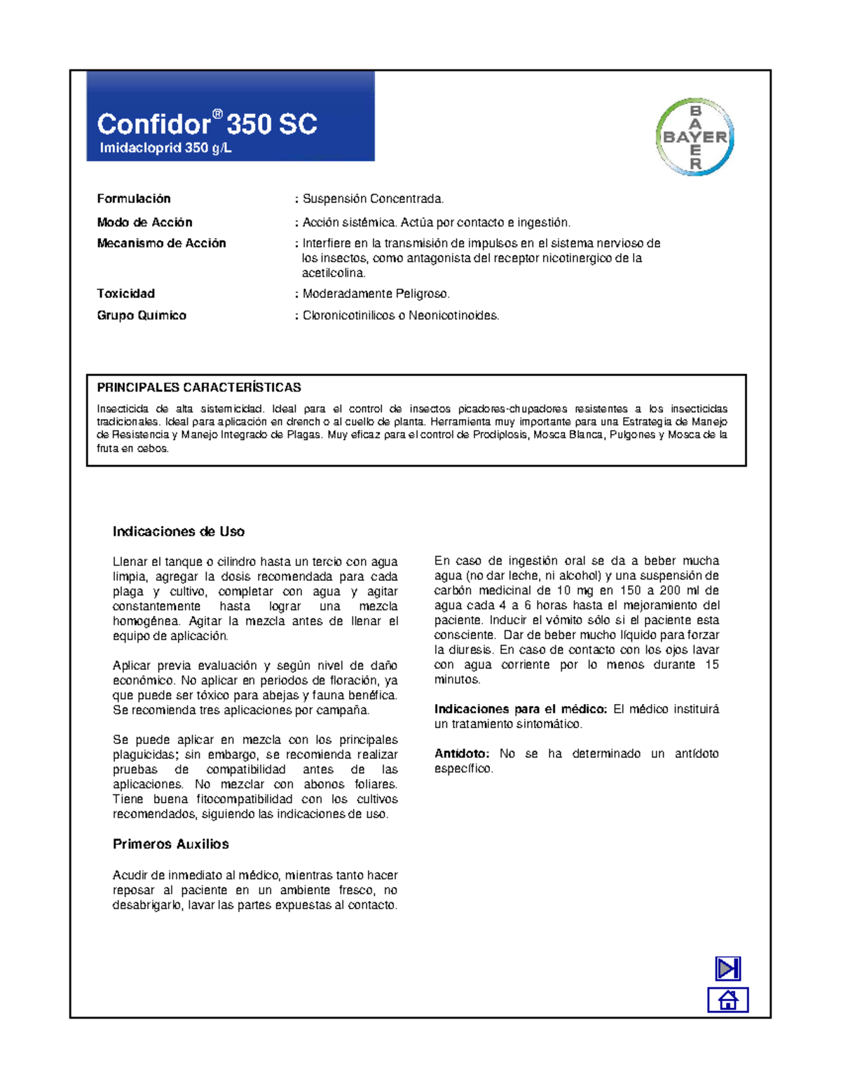 Ficha Confidor 350 SC - Confidor 350 SC Imidacloprid 350 g/L Insecticida de alta sistemicidad ...