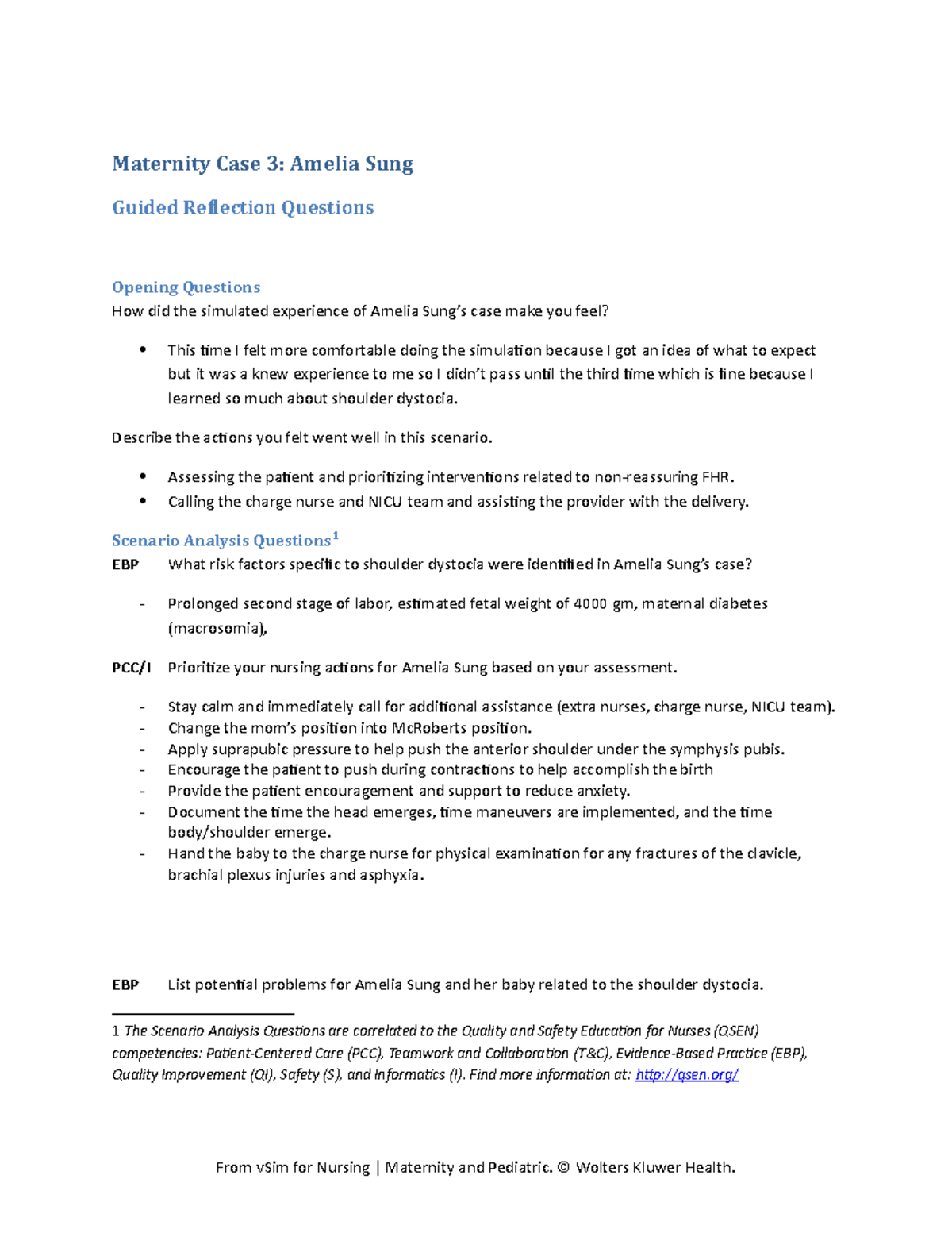 Maternity Case 3: Amelia Sung - Maternity Case 3: Amelia Sung Guided ...