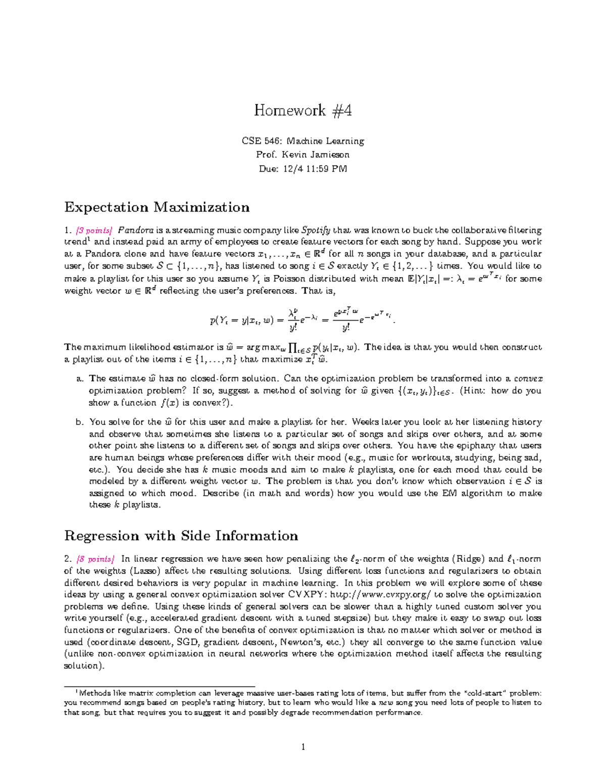 Hw4 - Summary Réseaux et Systèmes Informatiques - Homework CSE 546: Machine Learning Prof. Kevin ...