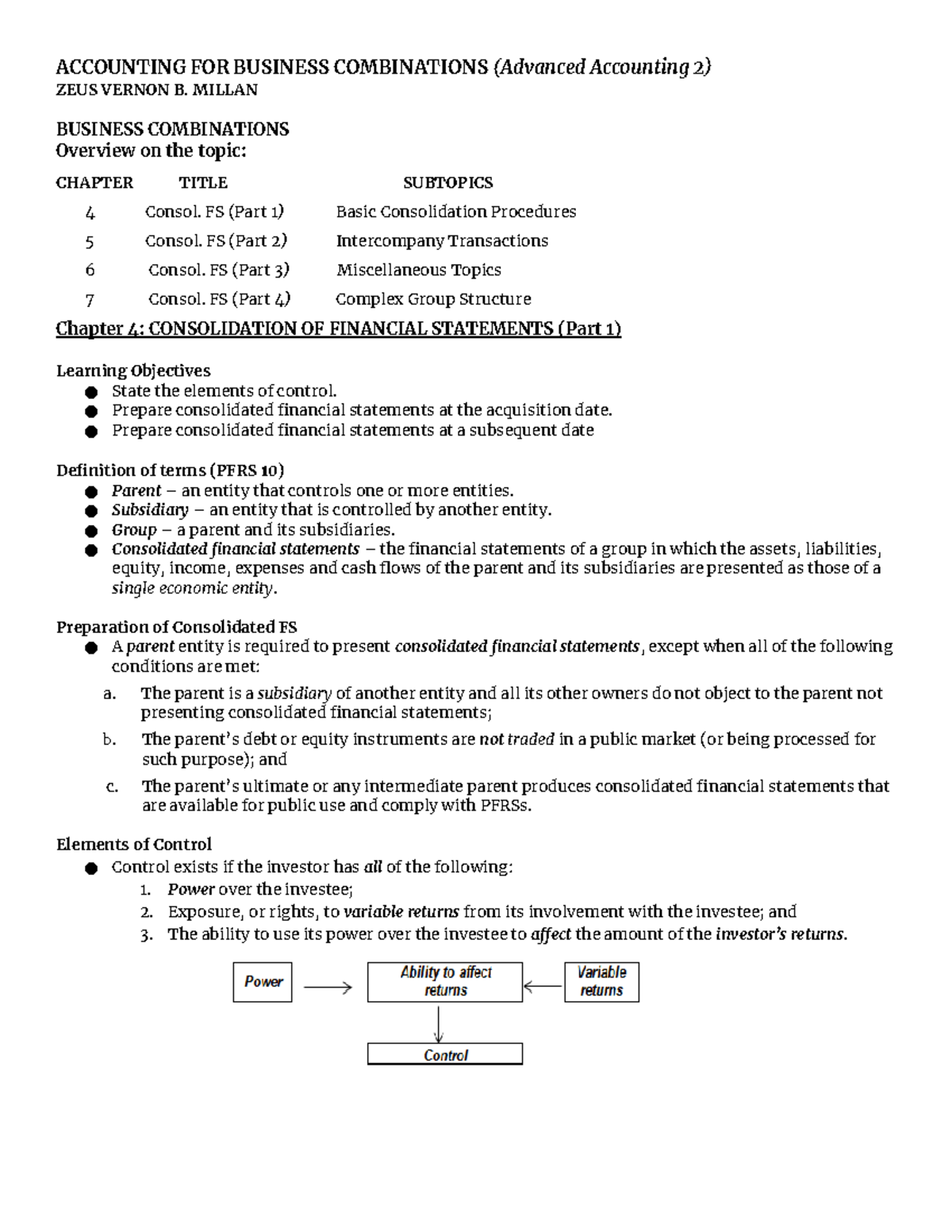 Adv Acc 2 (Chap 4) - Lecture notes 1 - ACCOUNTING FOR BUSINESS ...