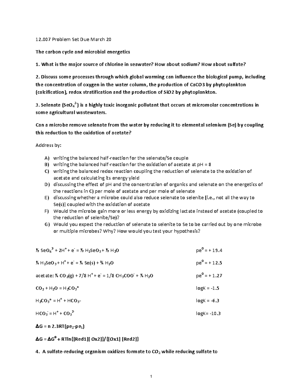Seminar assignments - Problem set 4 with solutions - 12 Problem Set Due ...