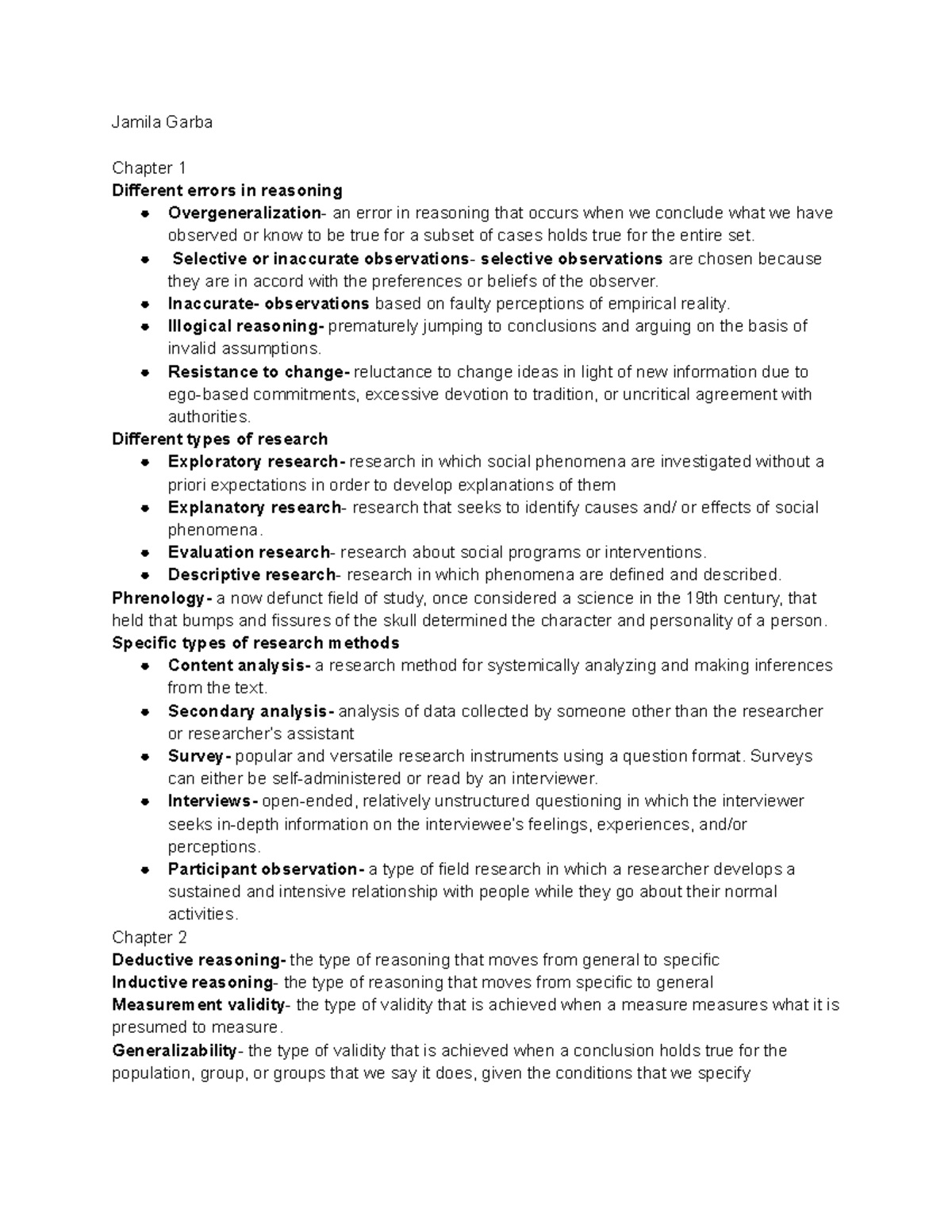 Chapters 1-7 Methods of Research - Jamila Garba Chapter 1 Different ...